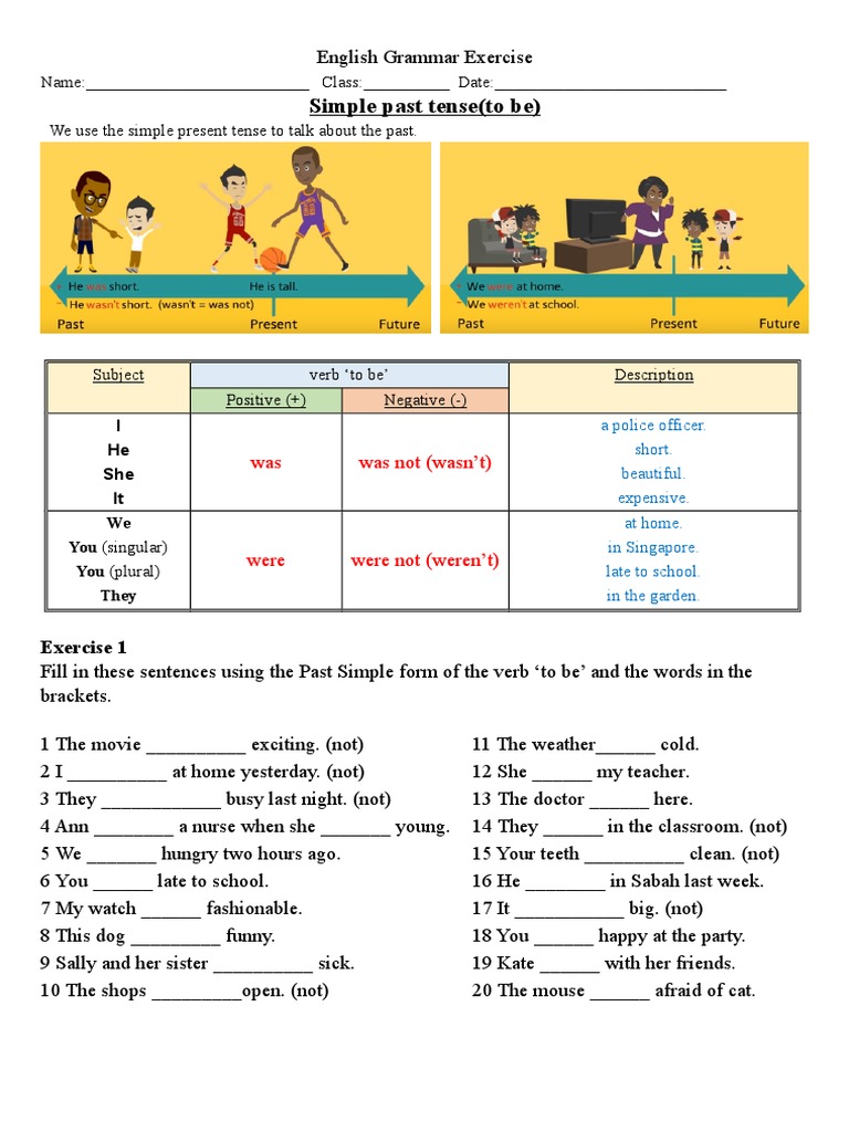 Simple Past Tense - Exe | PDF | Grammatical Tense | English Grammar