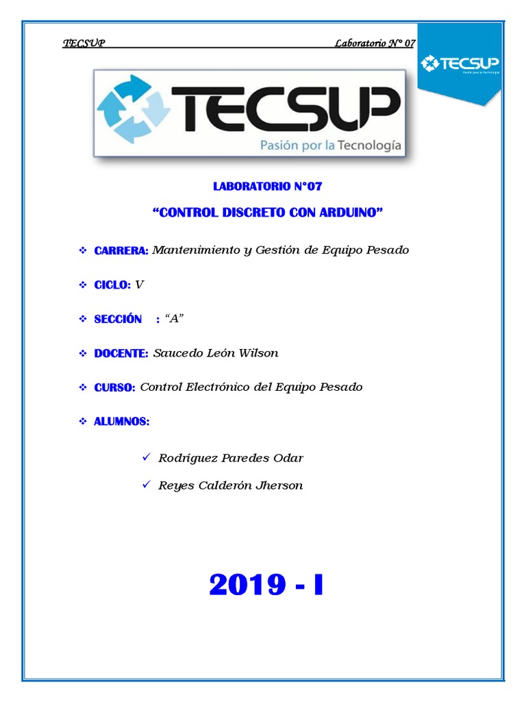 Informe N°07 de Control Electronico | PDF | Arduino | Microcontrolador