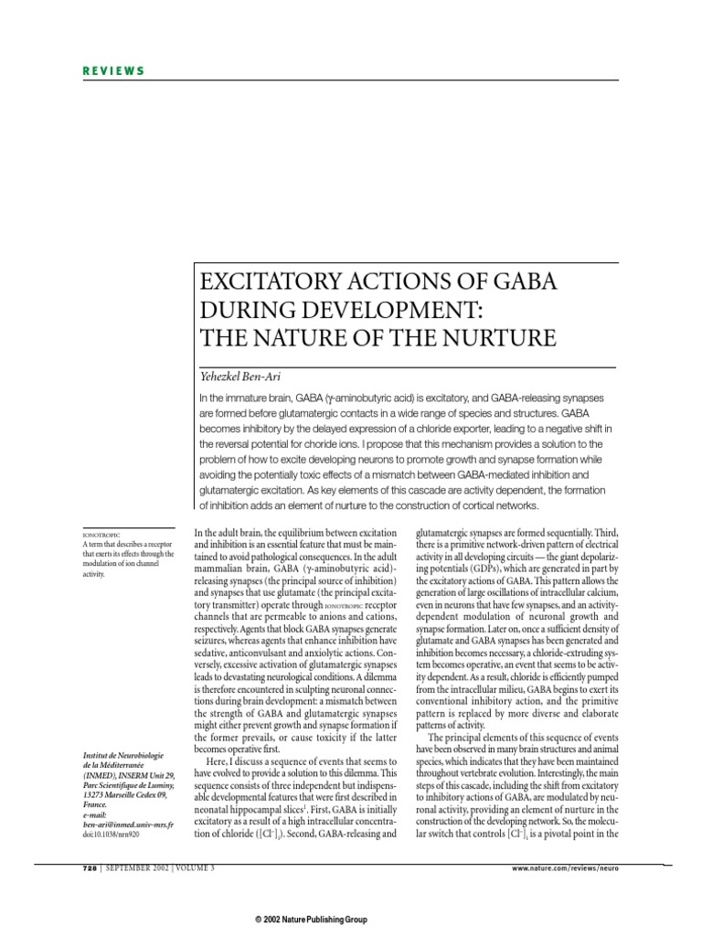 Gaba Animal Model | PDF | Gamma Aminobutyric Acid | Membrane Potential
