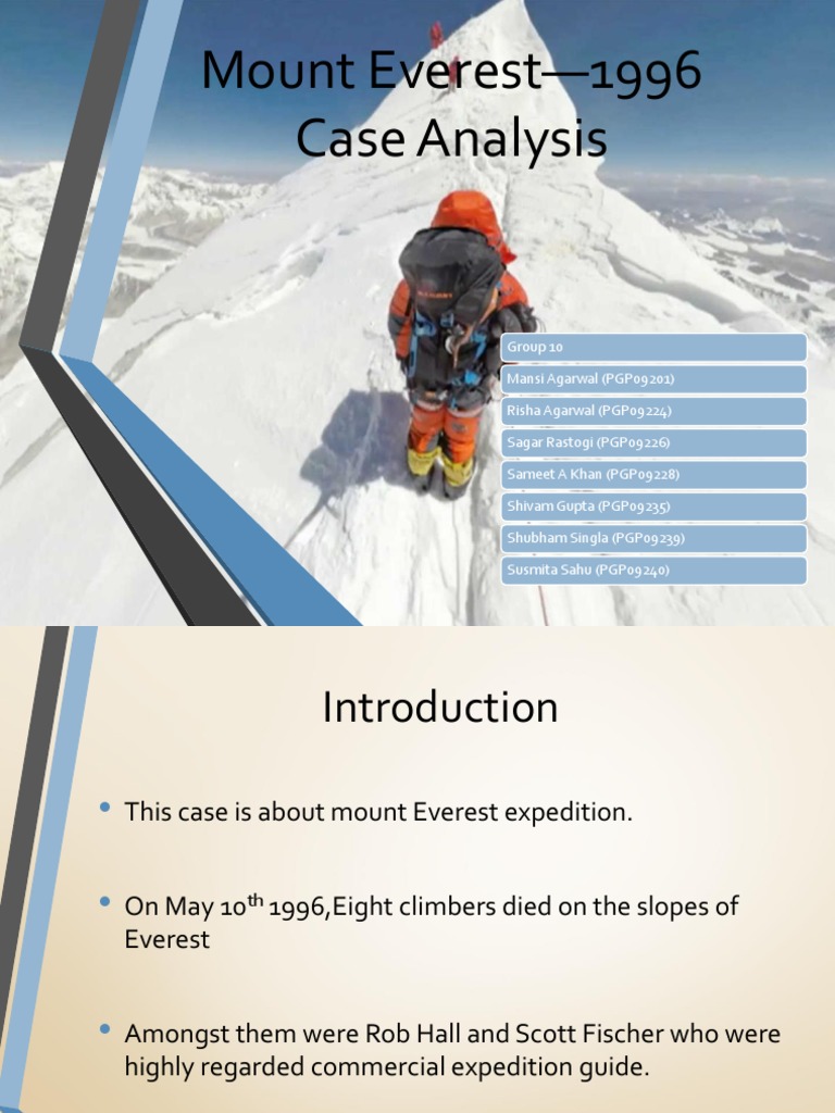 Mount Everest-1996 Case Analysis | PDF | Leadership | Applied Psychology