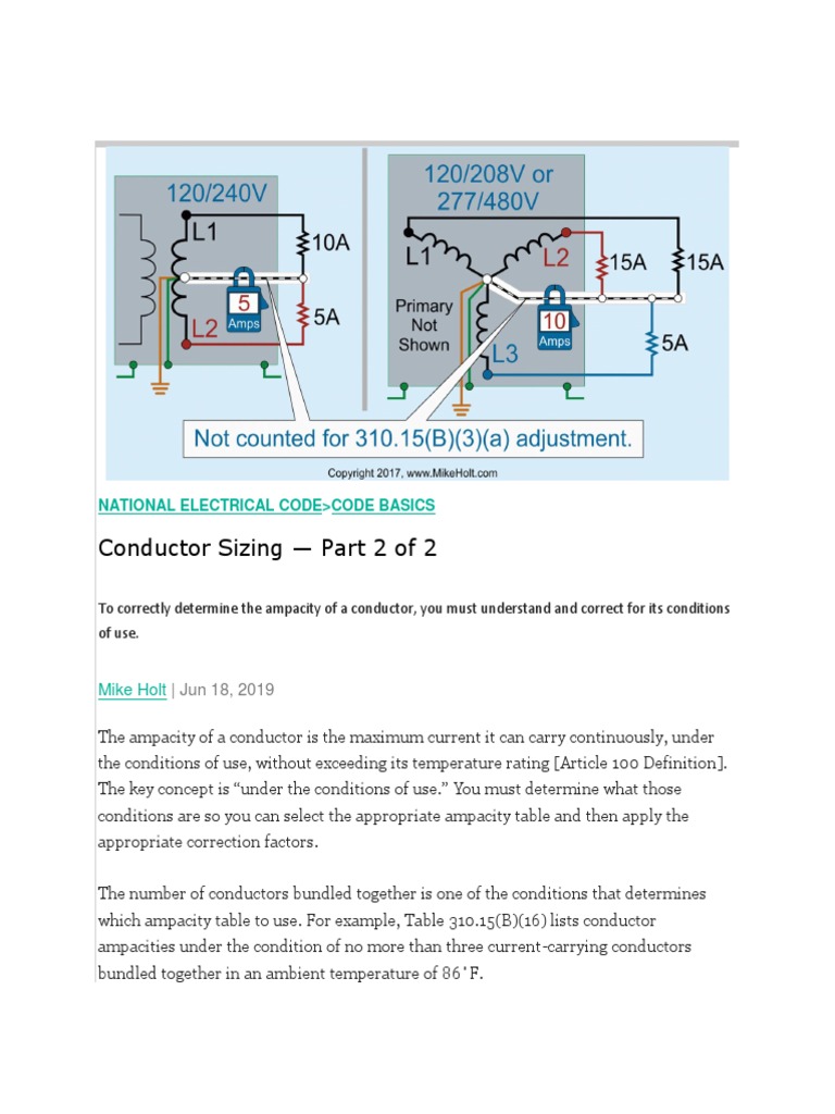 Conductor Sizing Part 2 of 2: Mike Holt | PDF | Electrical Conductor | Wire