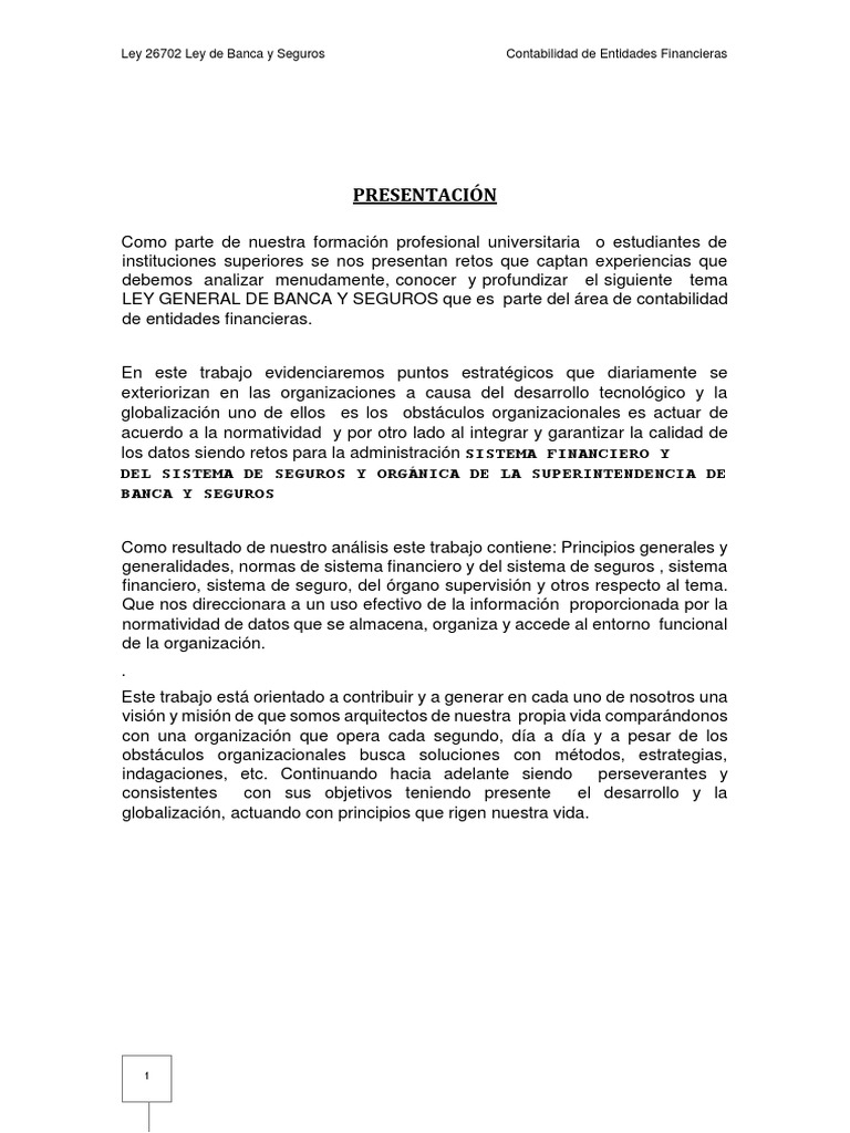 Ley 26702 | PDF | Seguro | Bancos