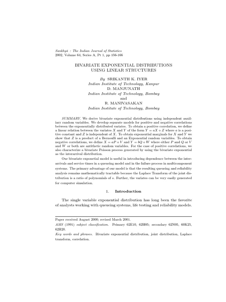 Bivariate Exponential Distribution Download Free Pdf Correlation And Dependence Variable