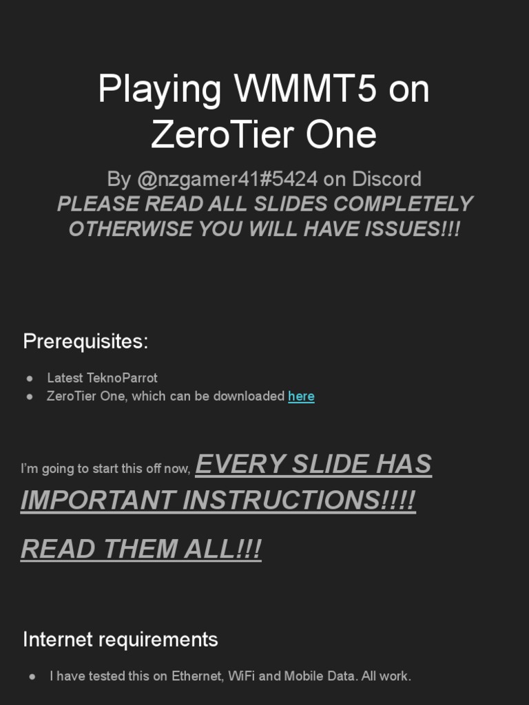 Playing WMMT5 On ZeroTier One | PDF | Computer Network | Computer Architecture