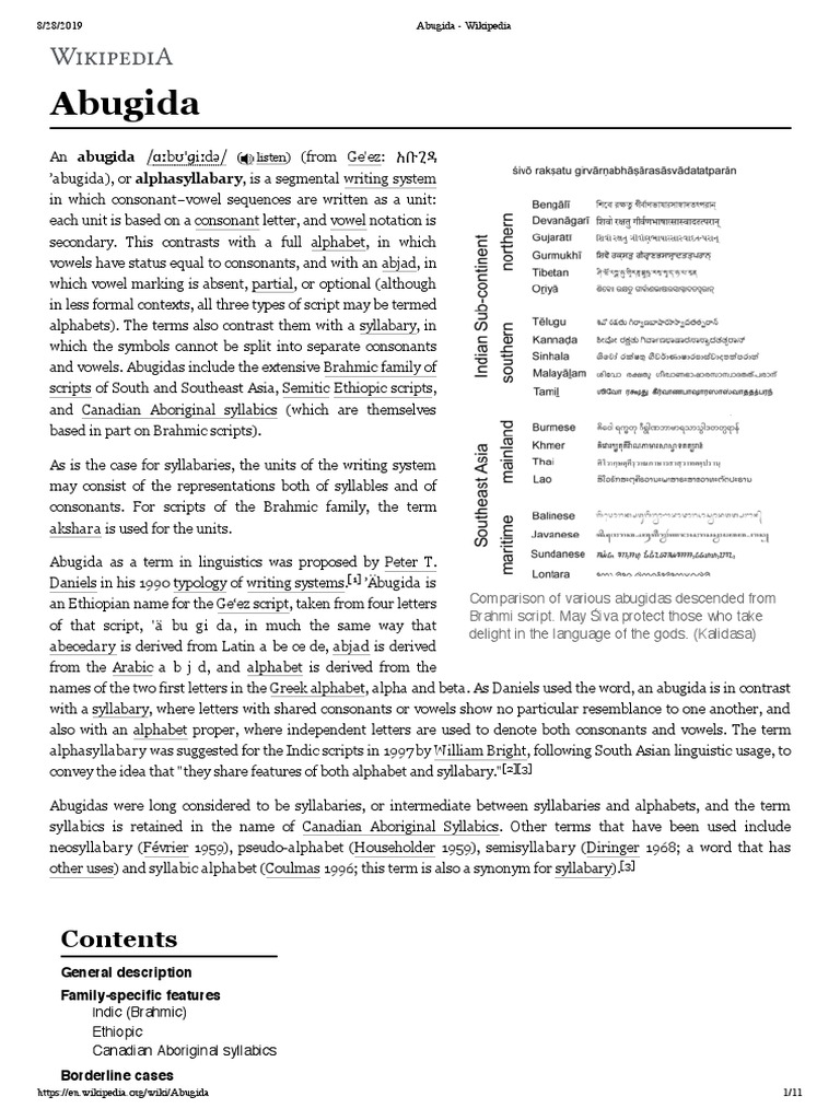 Abugida: (Listen) | PDF | Semiotics | Writing