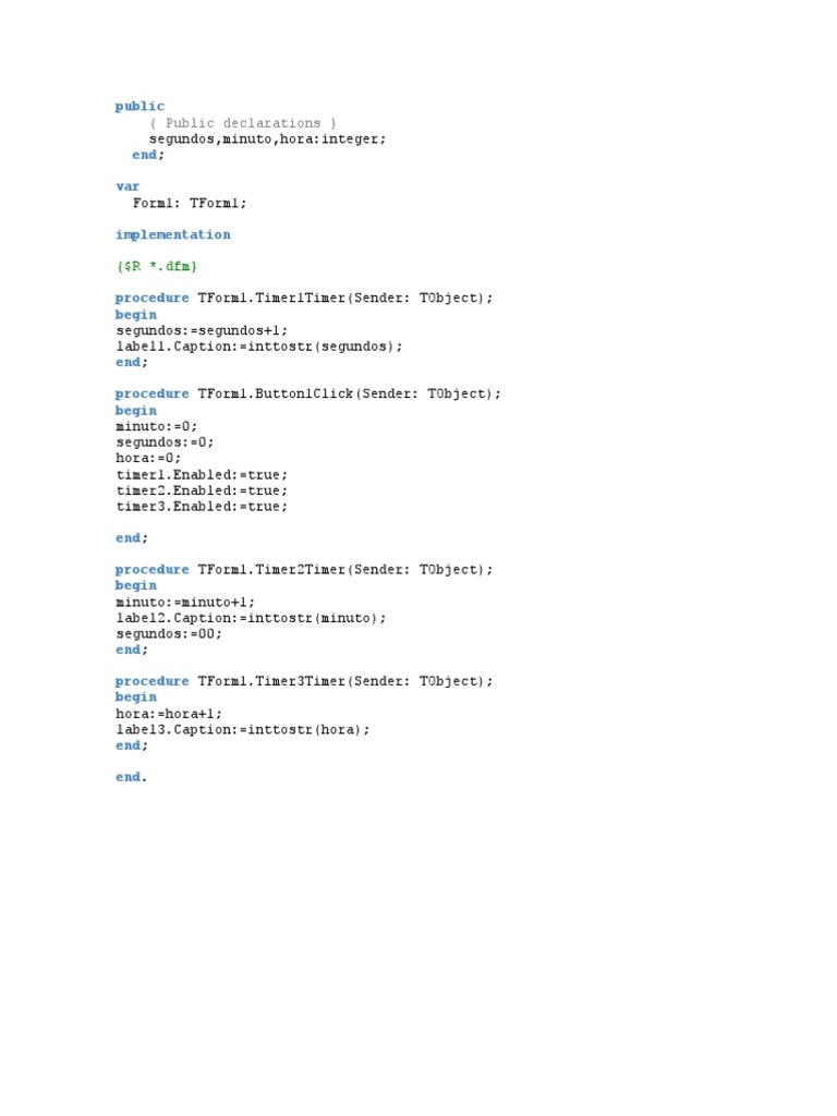 Delphi Timer Implementation Example | PDF | Teaching Methods & Materials | Technology & Engineering