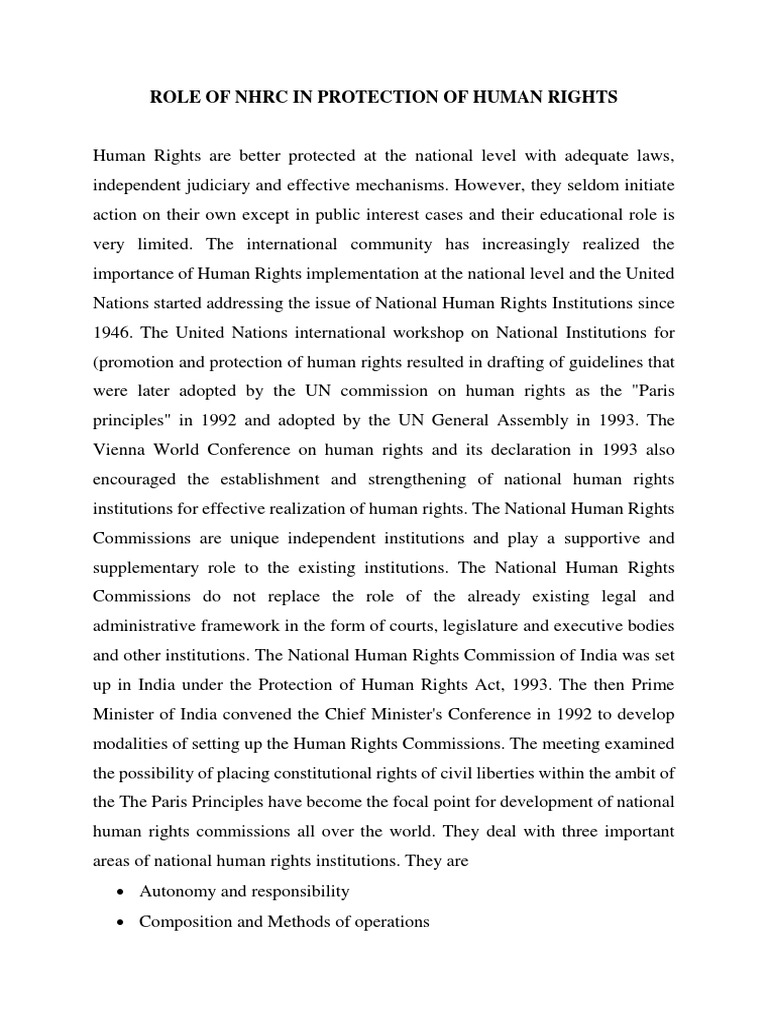 National Human Right Commission | PDF | Human Rights | Government And ...