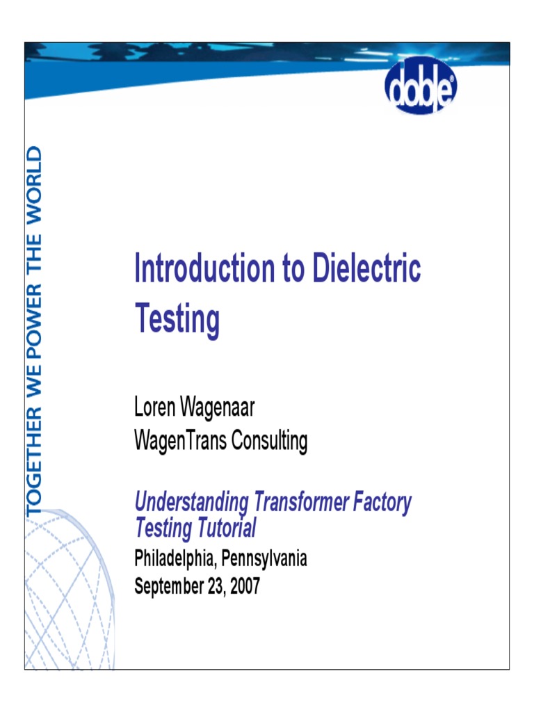 Introduction Dielectric Test | PDF | Transformer | Electronics