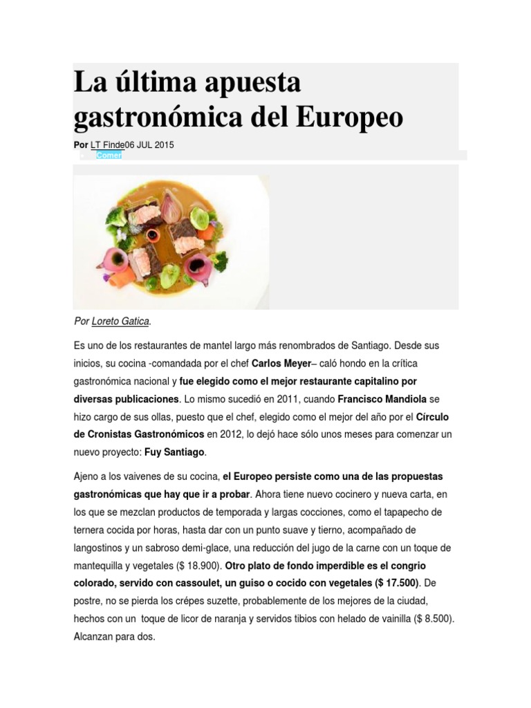 Mejores Cazuelas en Santiago | PDF | Preparación de comida y bebida ...