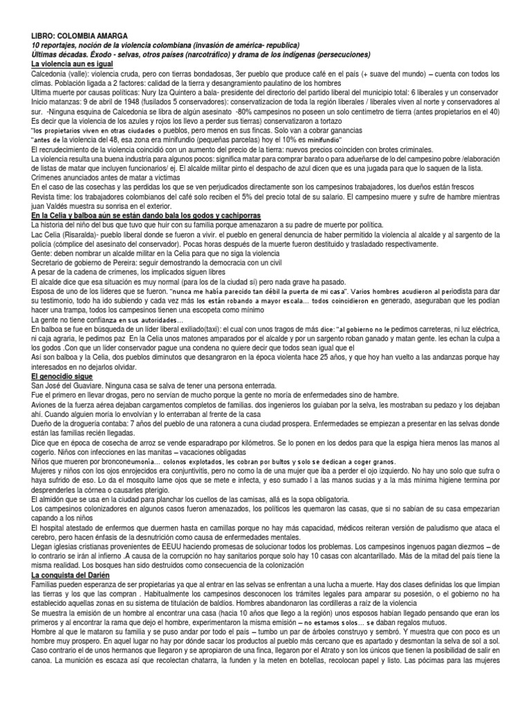 Libro Colombia Amarga | PDF | Colombia | Ecuador