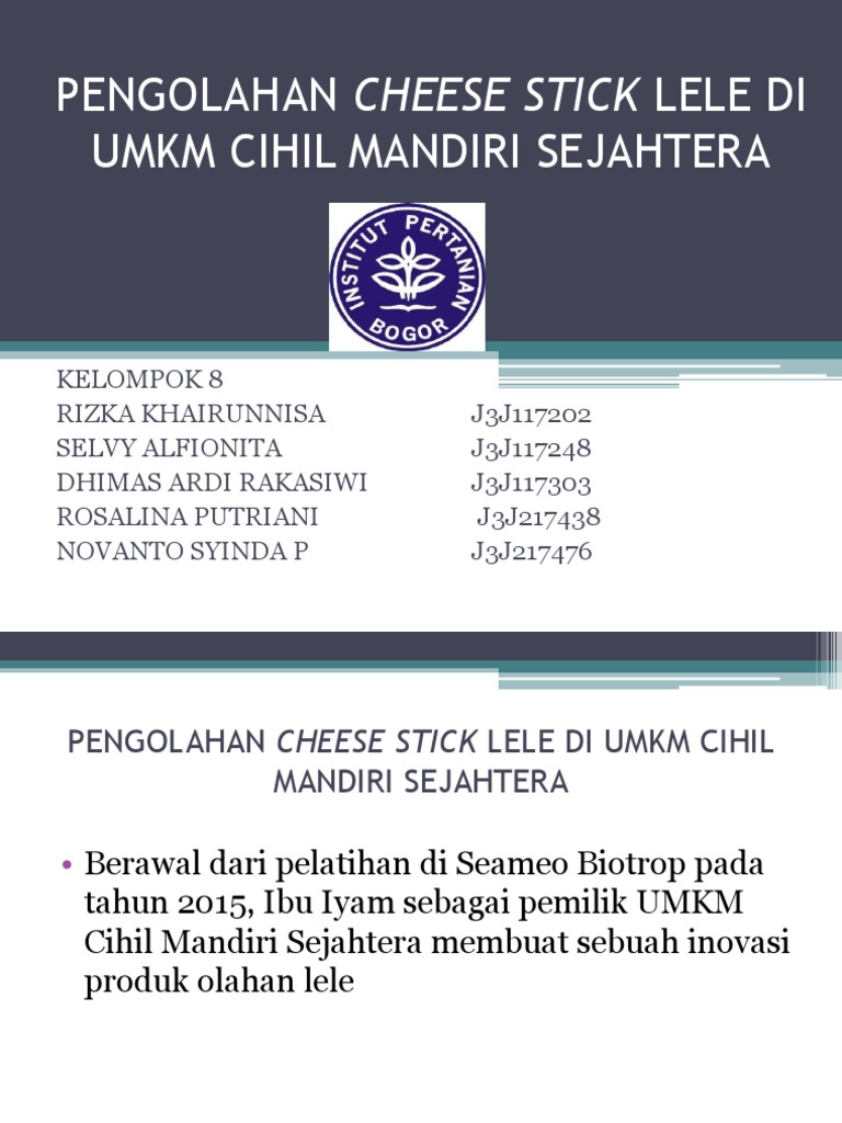 Inovasi Cheese Stick Lele Cihil Mandiri | PDF | Memasak, Makanan ...