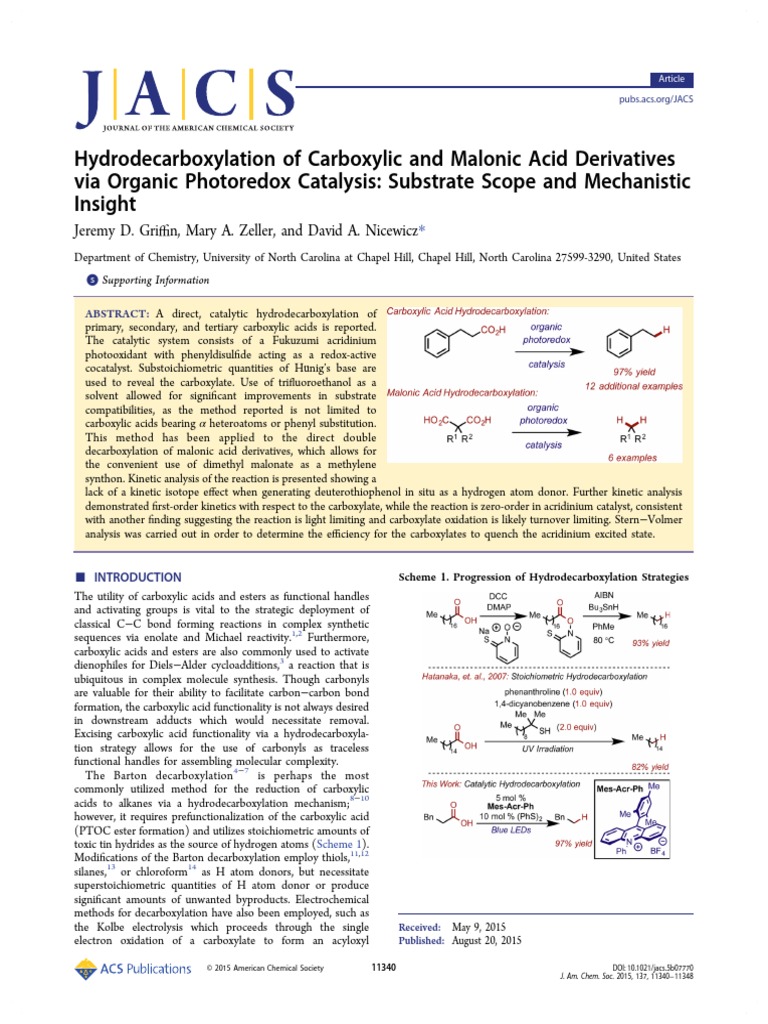 Jacs | PDF | Chemical Reactions | Carboxylic Acid