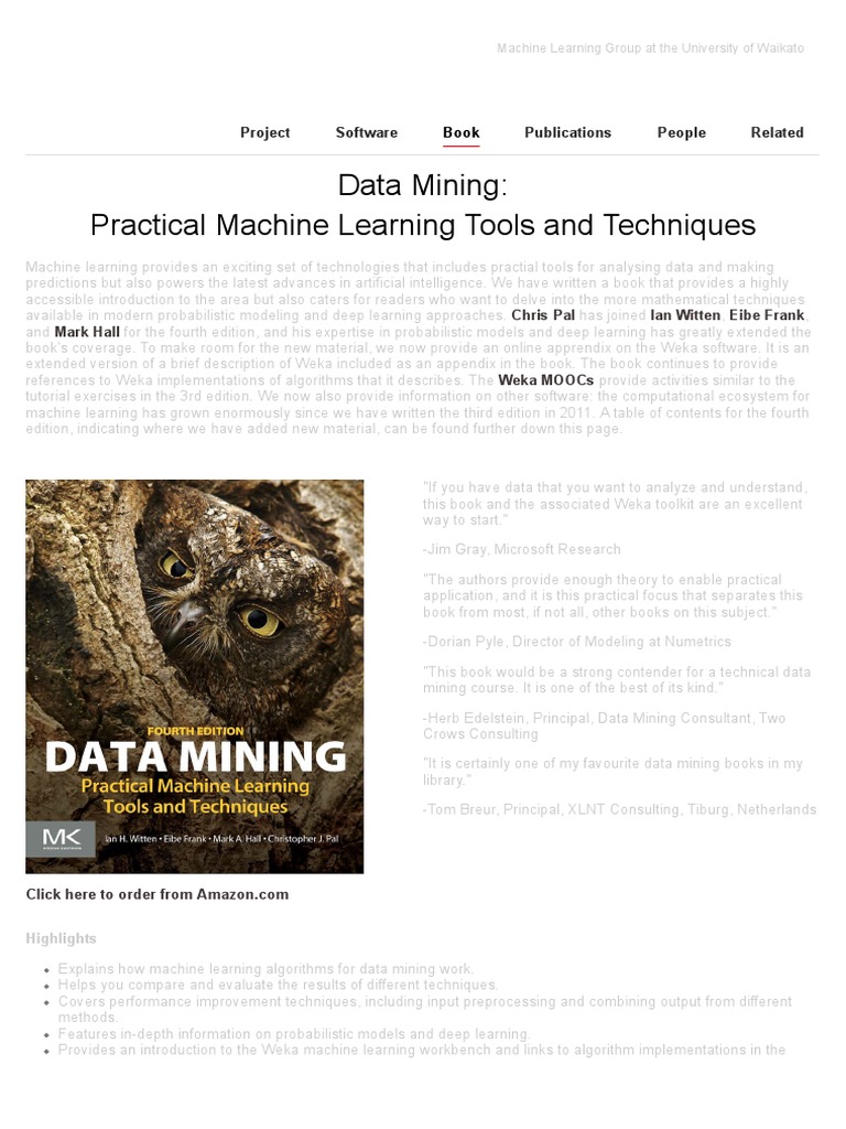 Data Mining - Practical Machine Learning Tools and Techniques Website | PDF | Machine Learning ...