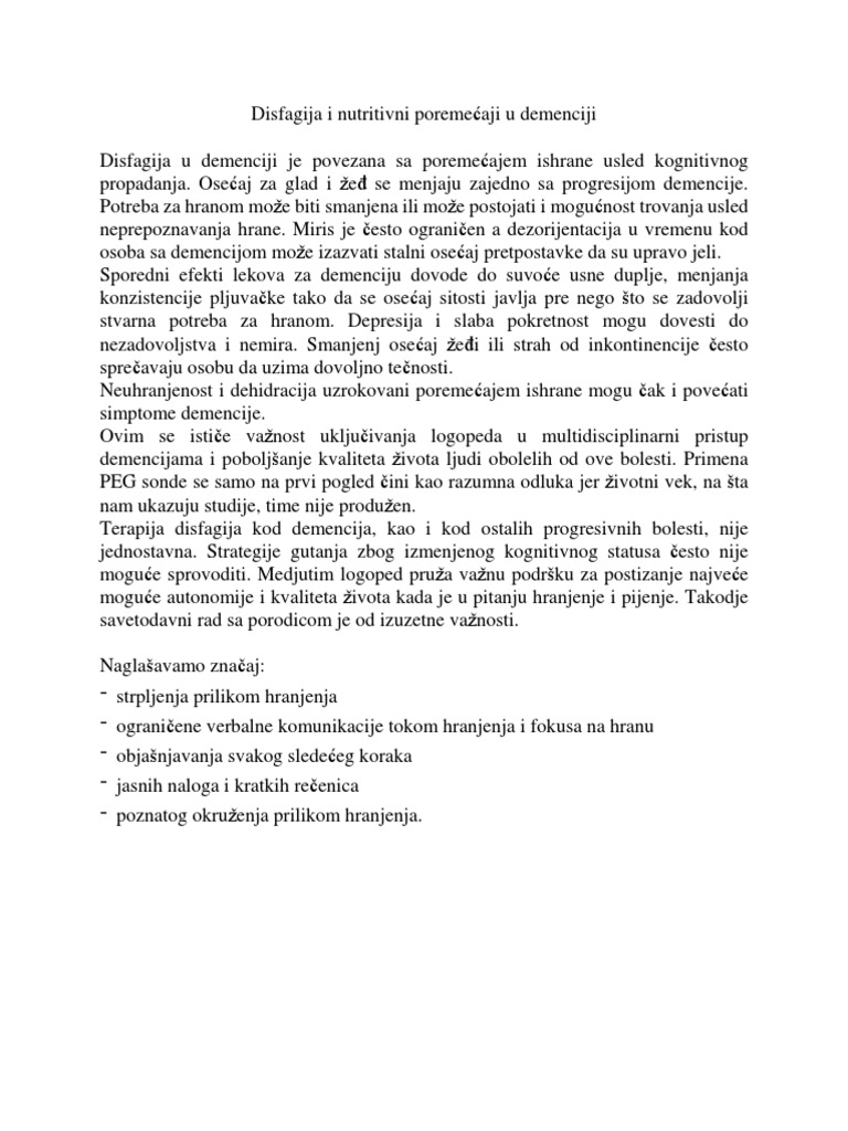 Demencija I Disfagija | PDF