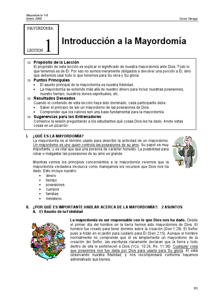 Introducción A La Mayordomía PDF | PDF | Fe | Jesús