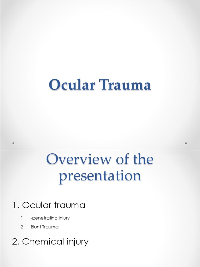 Ocular Trauma | PDF | Cornea | Glaucoma