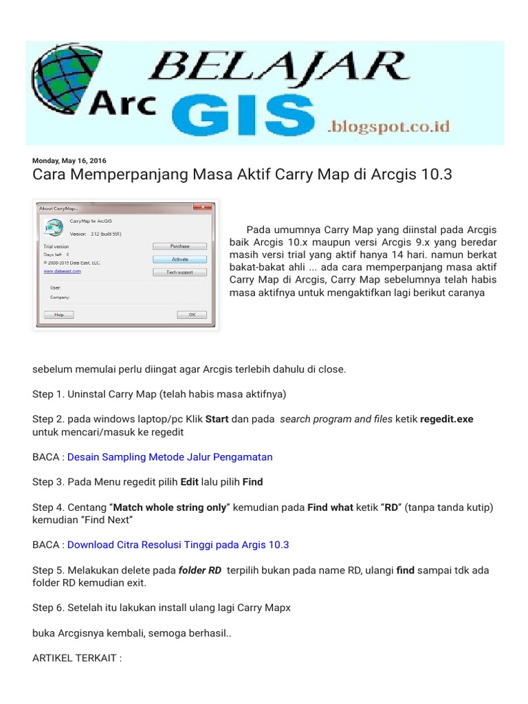 Memperpanjang Masa Aktif Carry Map ArcGIS | PDF