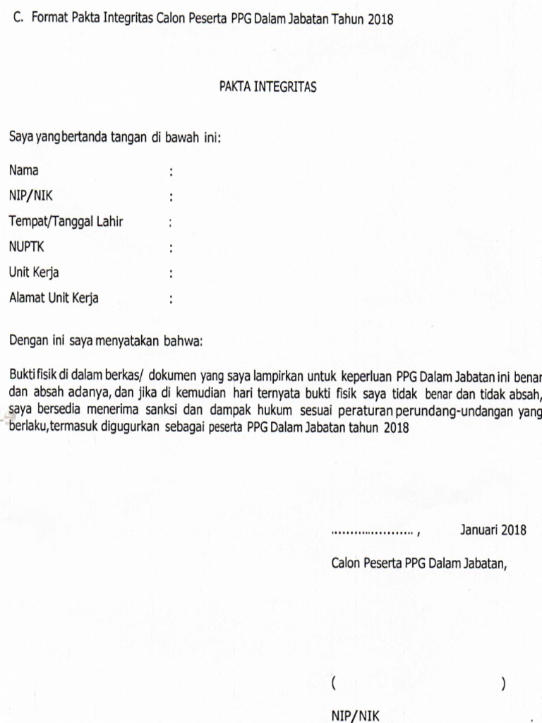 Contoh Format Fakta Integritas | PDF