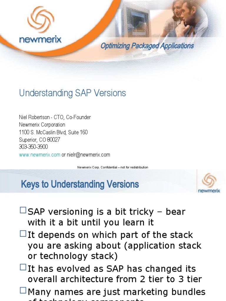 Understanding SAP Versions: Optimizing Packaged Applications | PDF ...