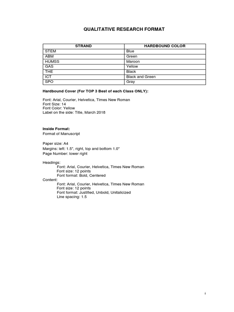 Qualitative Research Format of Manuscript | PDF | Typefaces | Arial