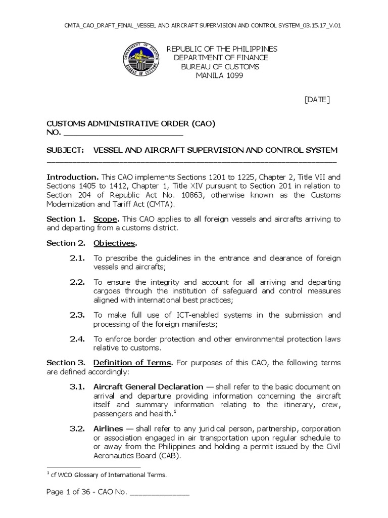 Cargo Manifest Guidelines and Definitions | PDF | Cargo | Containerization