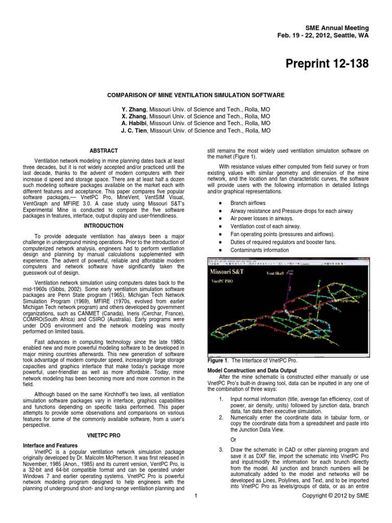 Comparison of Mine Ventilation Simulation Software | PDF | Microsoft ...