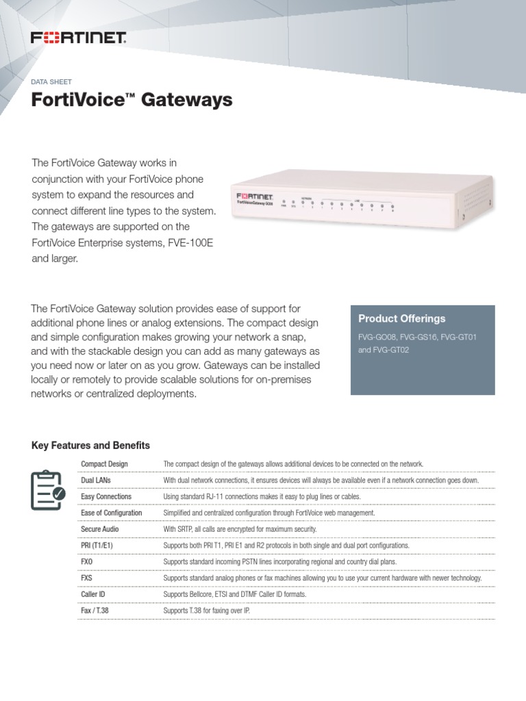 FortiVoice Gateway | PDF | Voice Over Ip | Computer Network