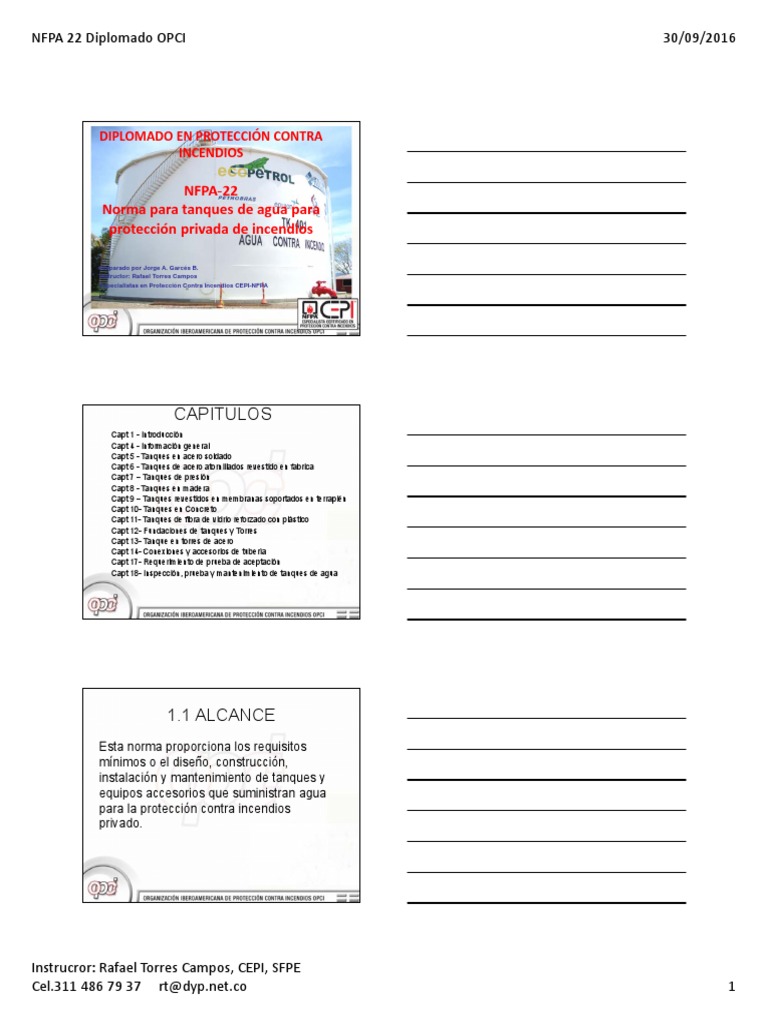 Modulo 5 Nfpa-22 Diplomado | PDF | Tanques | Tubería (transporte de ...