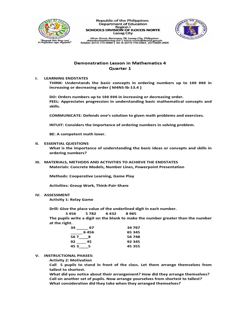 Demo Lesson Plan in Math 4 | PDF | Herbivore | Teaching Mathematics