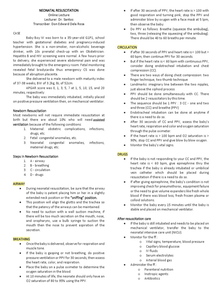 Neonatal Resuscitation PDF | PDF | Cardiopulmonary Resuscitation ...
