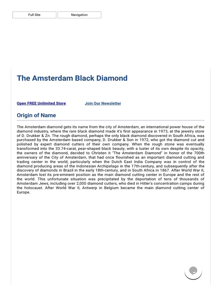 Amsterdam Black Diamond - Largest Monocrystalline Natural Black Diamond ...