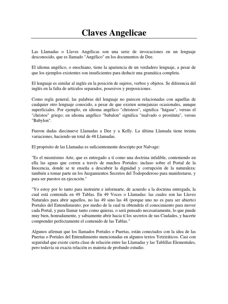 Claves Angelicales | PDF | Idiomas | Science