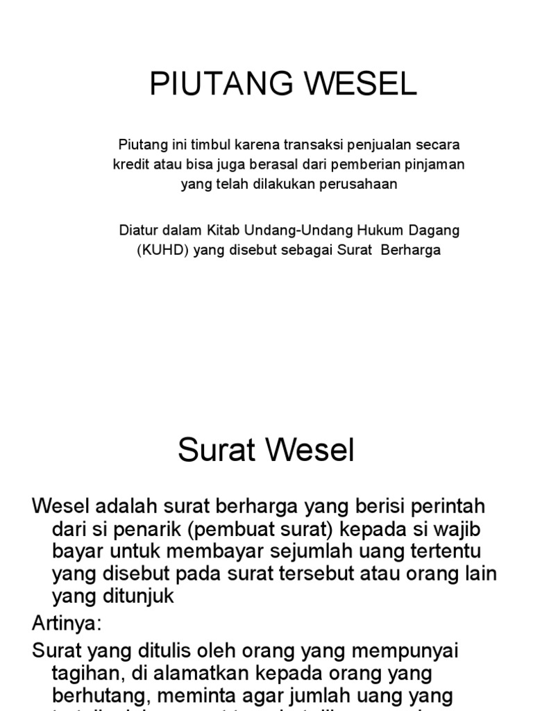 Piutang Wesel | PDF