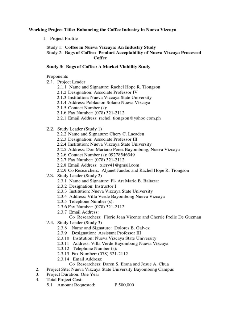 Nueva Vizcaya Coffee Industry Study | PDF | Mindanao | Coffee