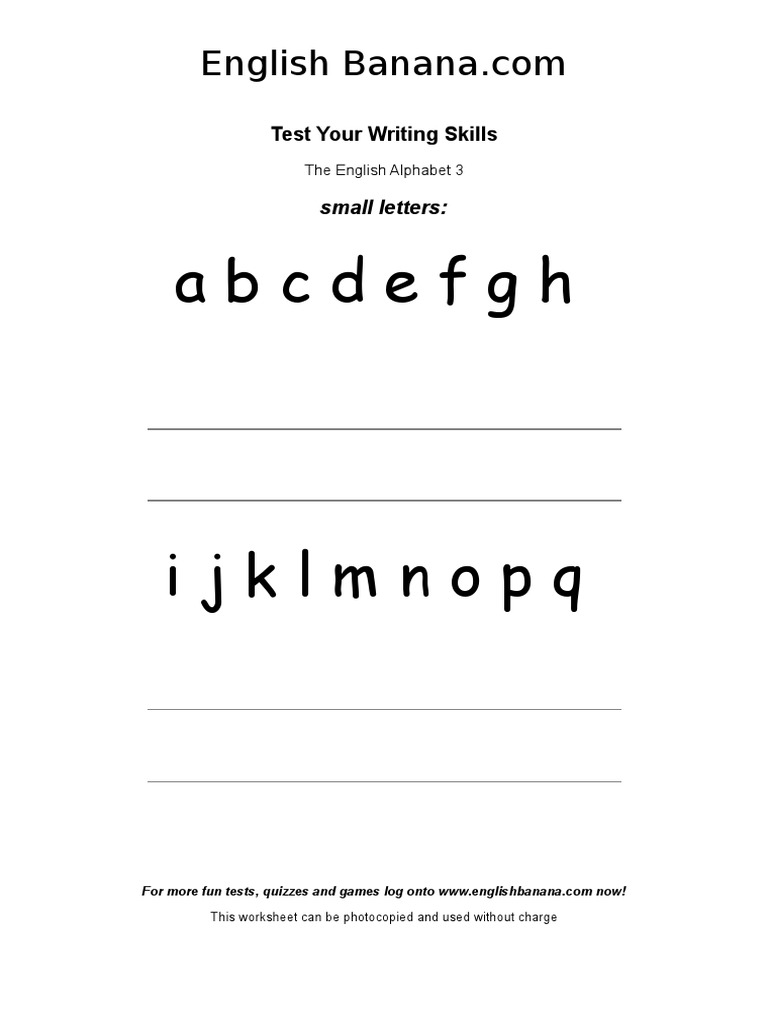 Abcdefgh: Test Your Writing Skills | PDF