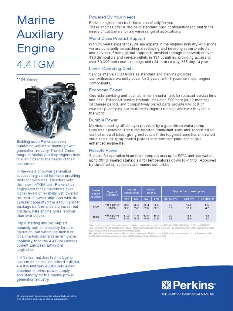 Marine Engine Brochure 4.4TGM | PDF | Engines | Fuel Injection