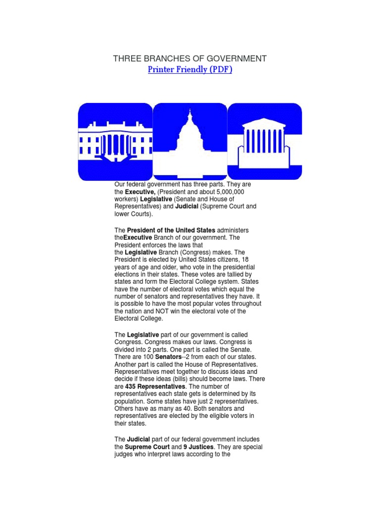 Branches of Government | PDF | Federal Government Of The United States ...