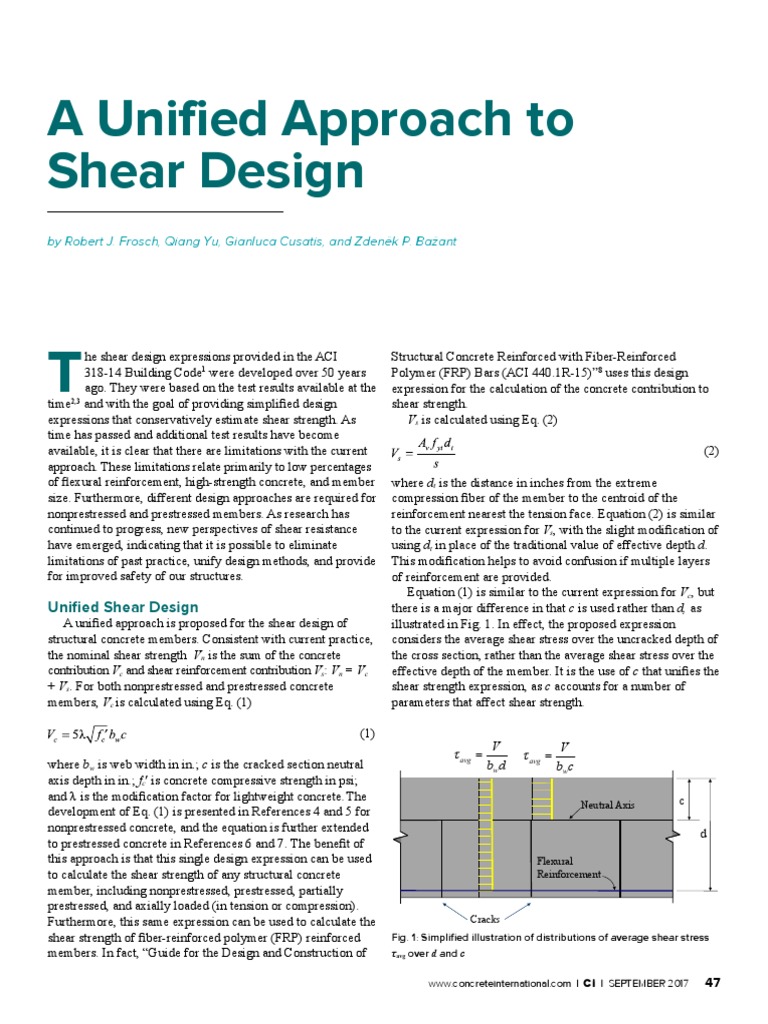 Unified Shear Design | PDF | Fibre Reinforced Plastic | Beam (Structure)