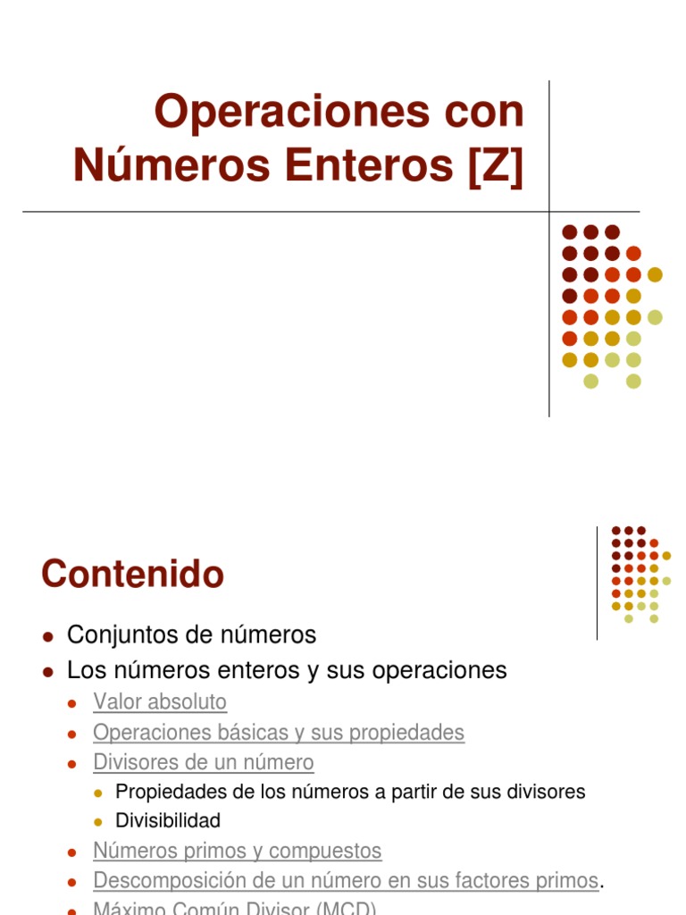 2.operaciones con numeros enteros.pptx | División (Matemáticas) | Entero