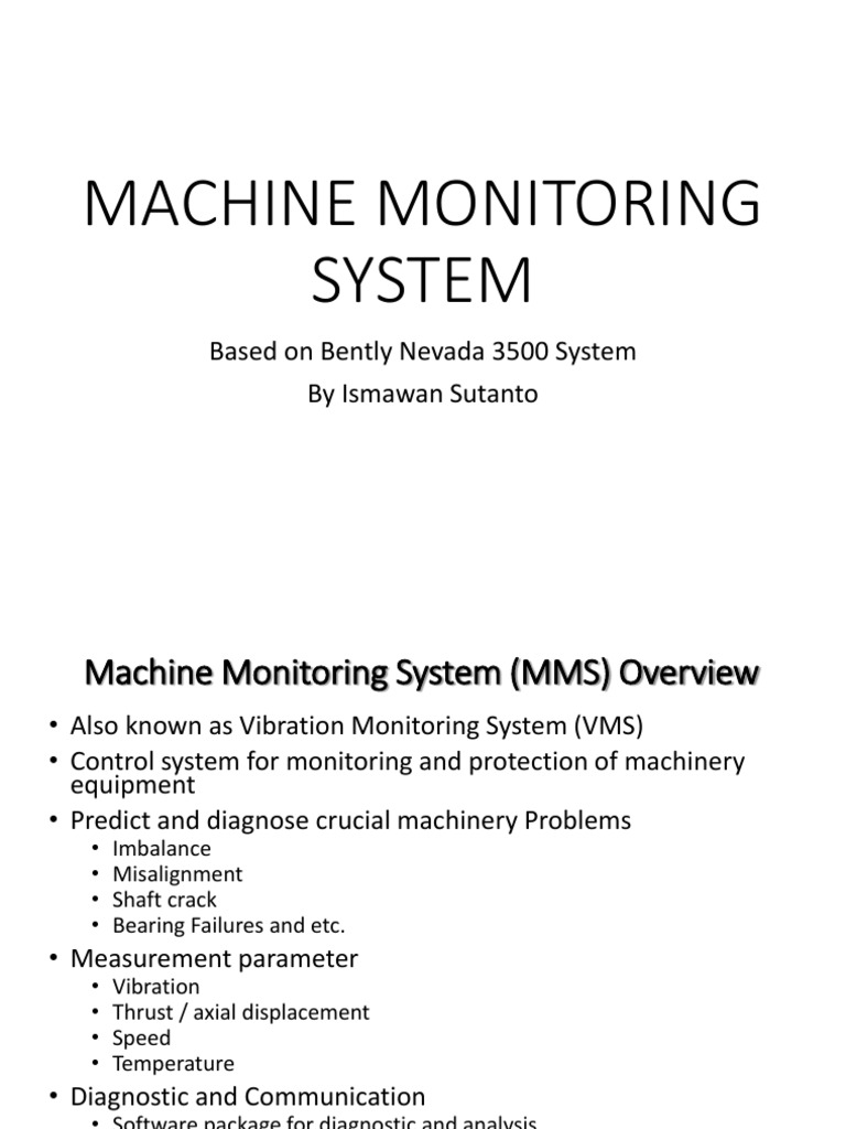 Machine Monitoring System (MMS) Bently Nevada Based PDF | PDF ...