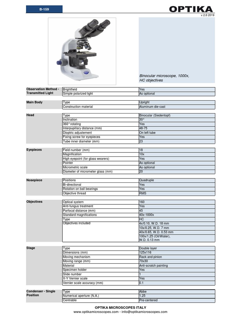 Binocular Microscope, 1000x, HC Objectives: Observation Method ...