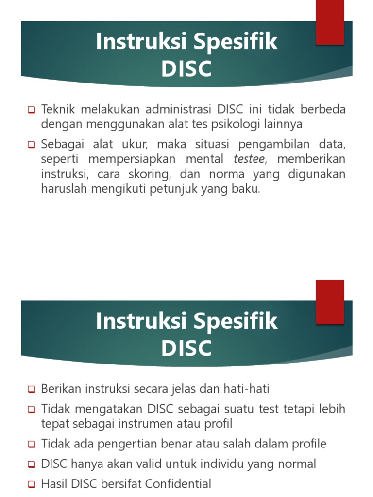 Instruksi Spesifik DISC | PDF