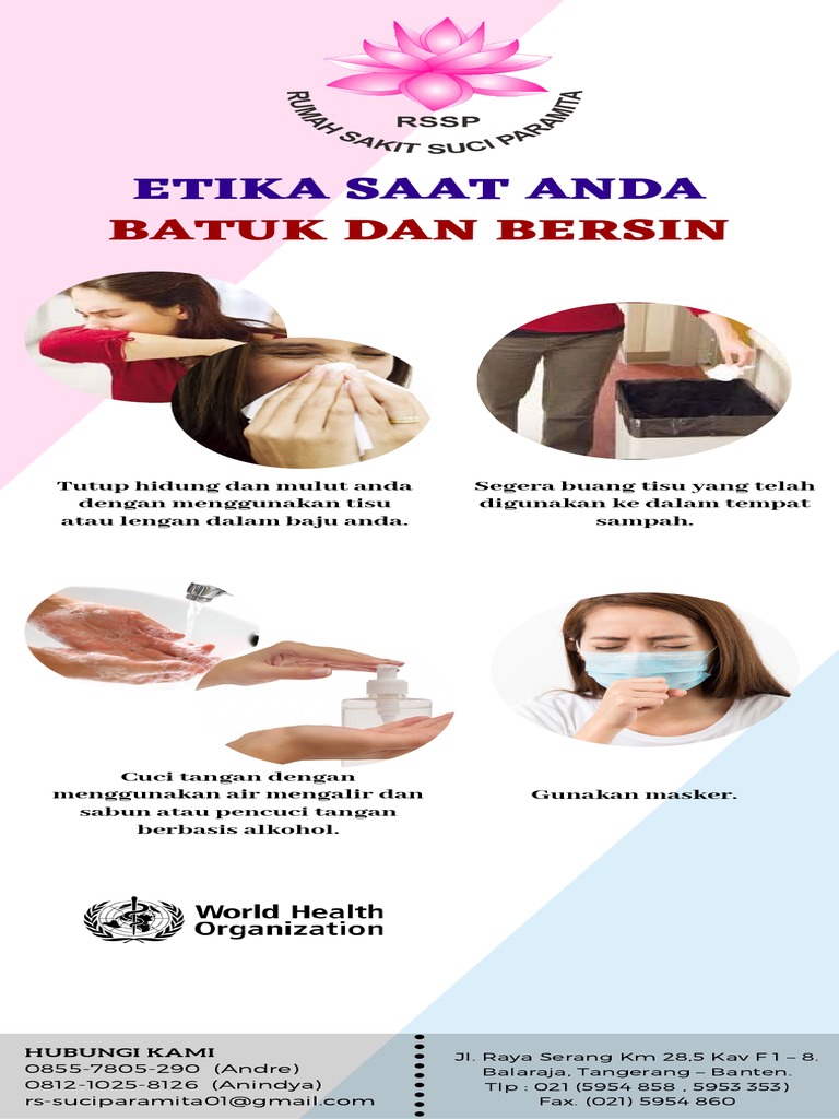 (Banner Berdiri 60 X 160cm) Etika Batuk Dan Bersin | PDF