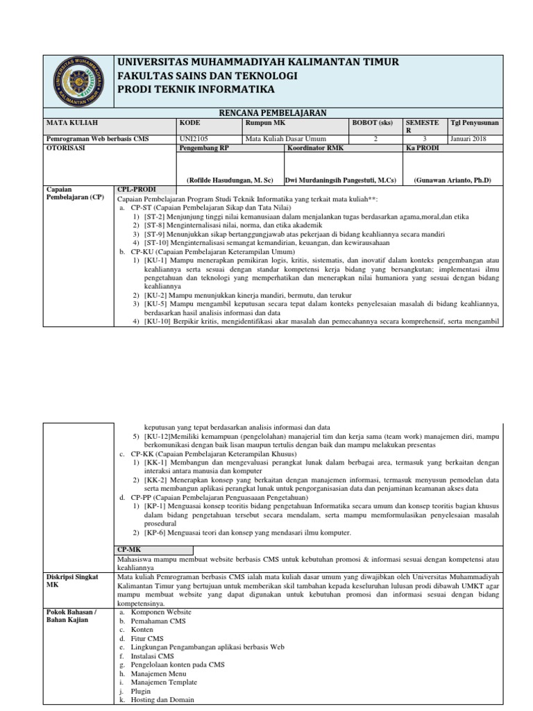 RPS CMS Format Baru | PDF