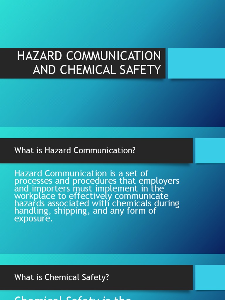 Hazard Communication and Chemical Safety | PDF | Toxicity ...