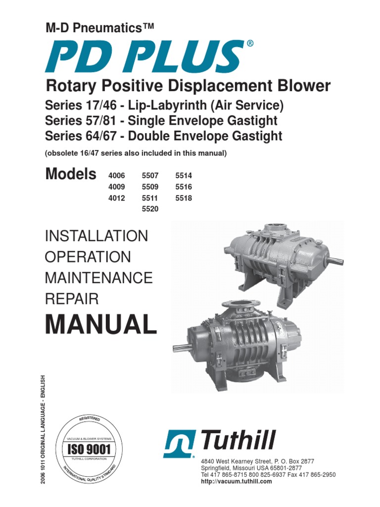 Manual: Rotary Positive Displacement Blower | PDF | Valve | Lubricant