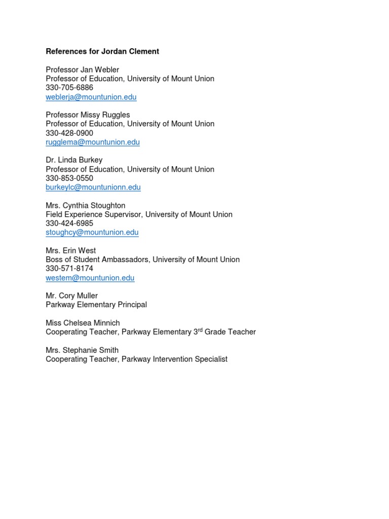 References Professional Portfolio | PDF