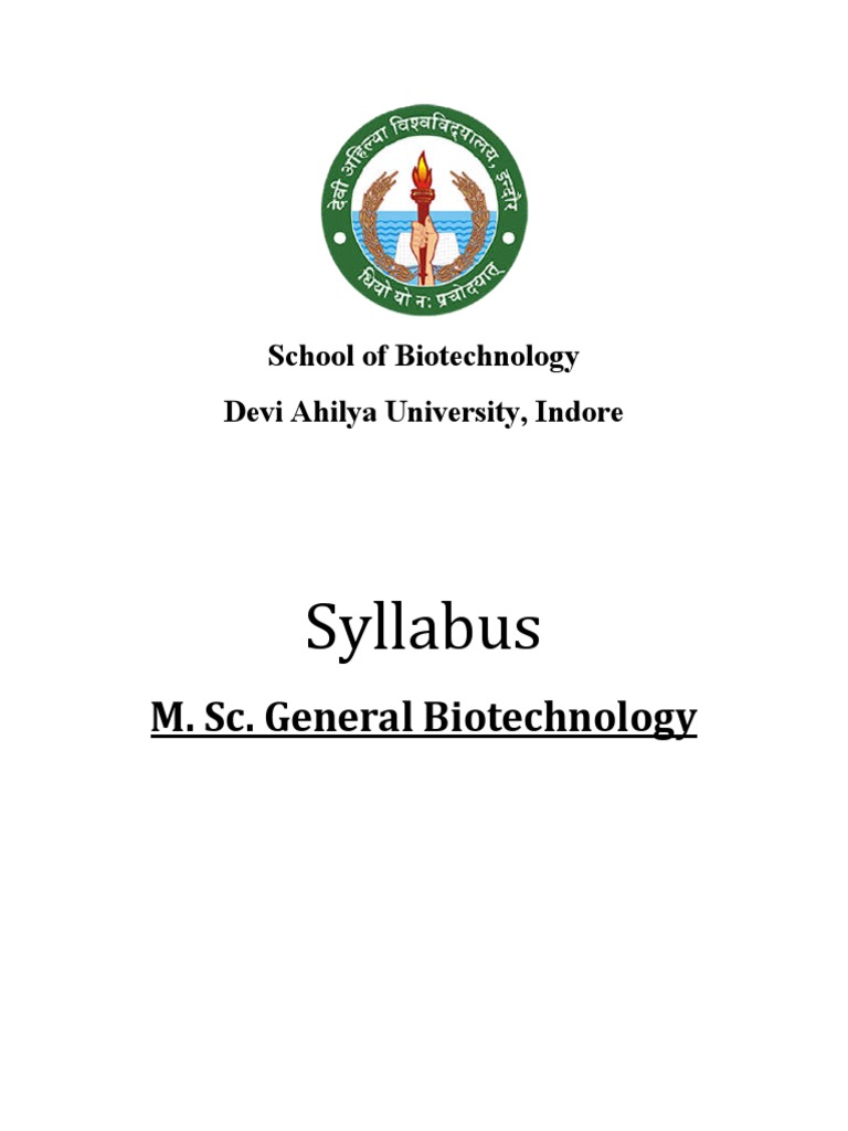 Syllabus: M. Sc. General Biotechnology | PDF | Molecular Cloning ...