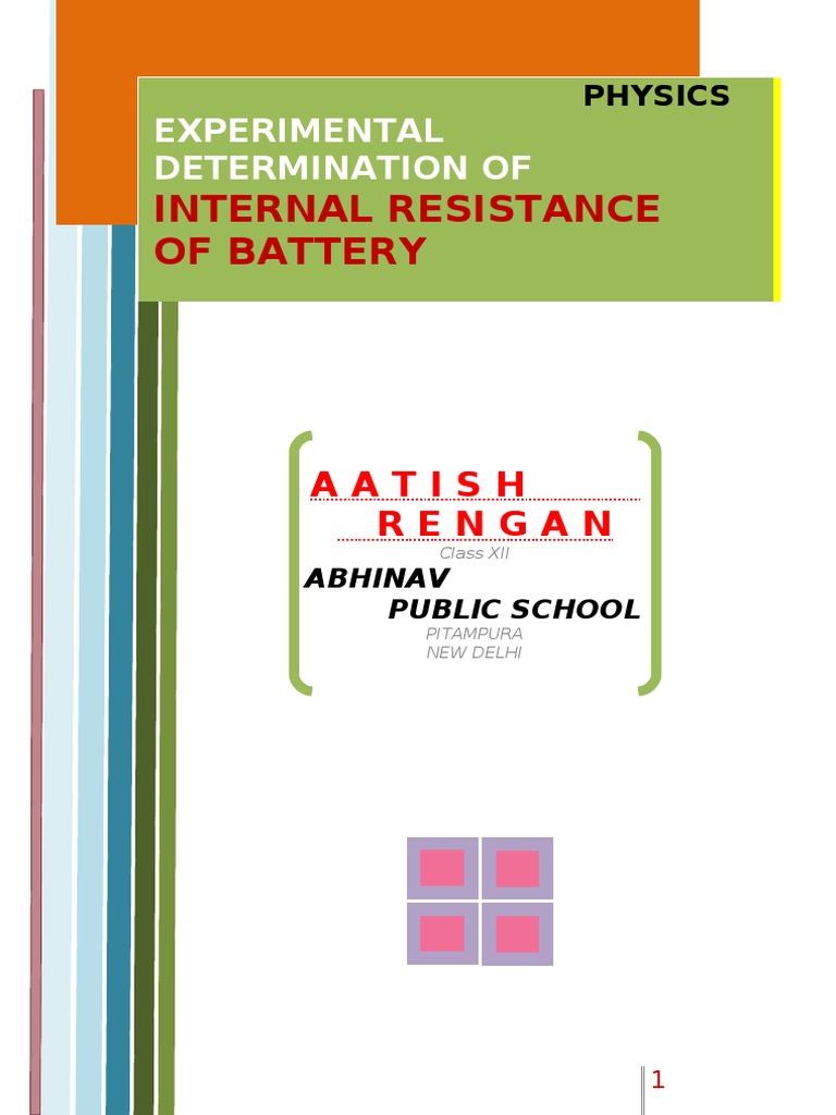 Internal Resistance of Battery PDF | PDF | Rechargeable Battery ...