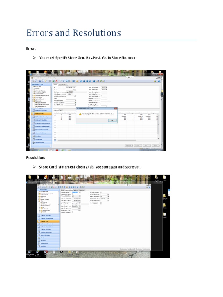 Error and Solution Ls Retail | PDF | Point Of Sale | Replication ...